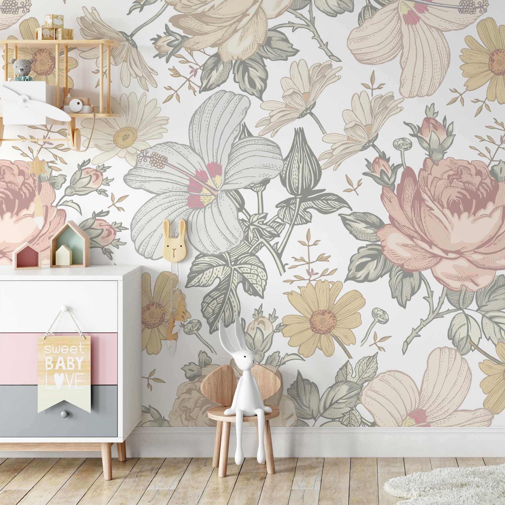 Madelyn Boho Floral Soft Wallpaper – Jack Harry and Ollie