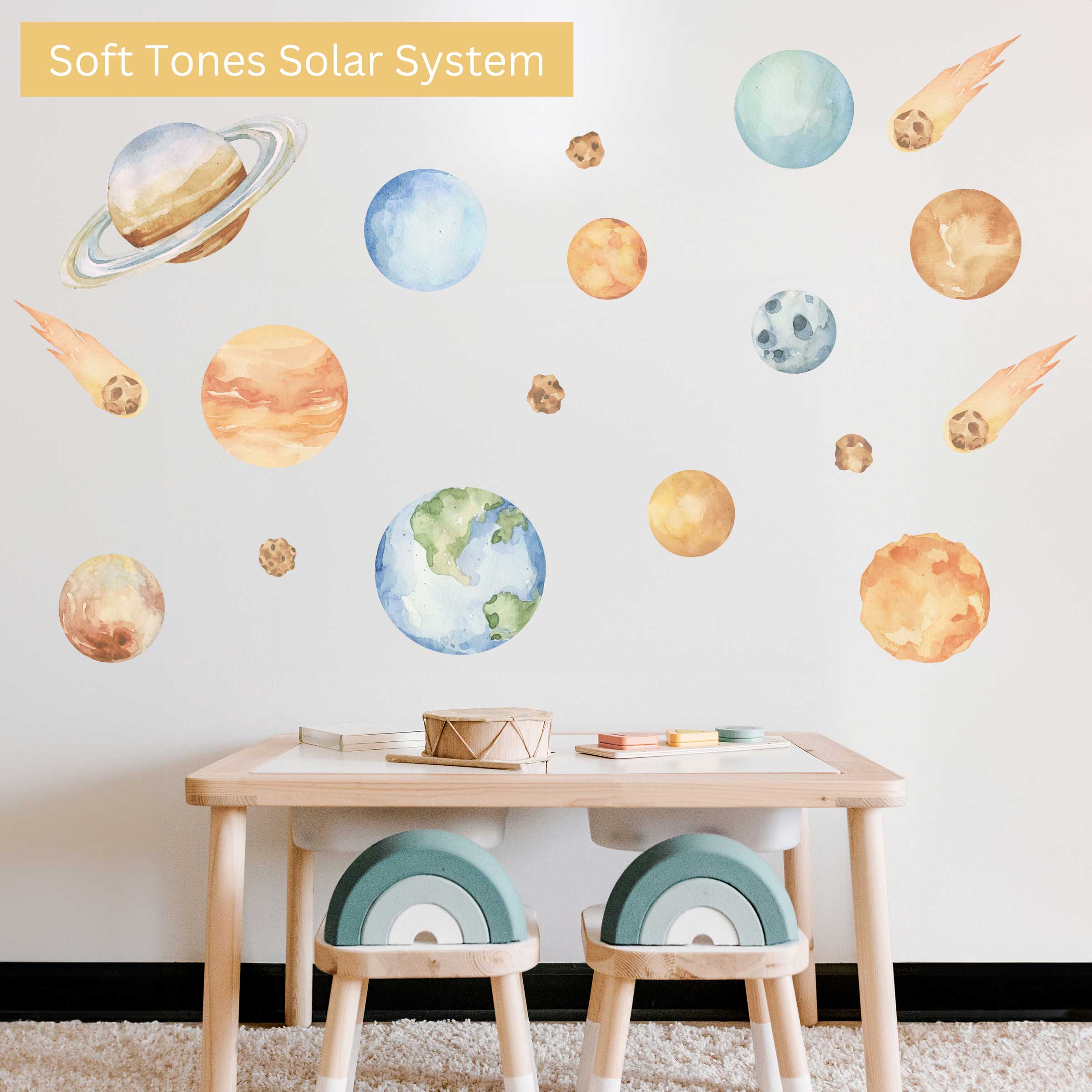 Solar System Soft Tone Wall Decals – Jack Harry and Ollie
