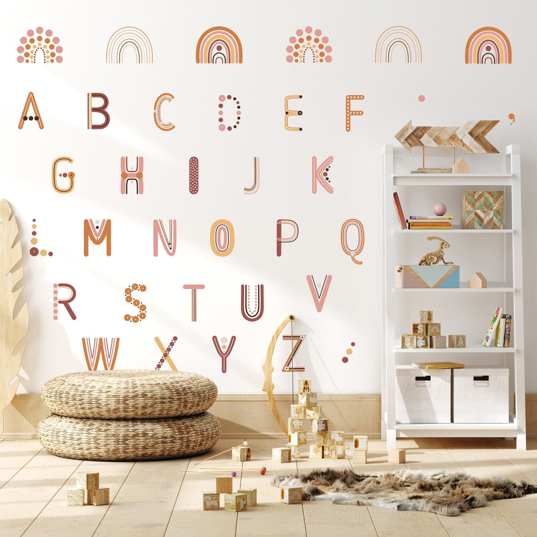 Alphabet Wall Decal Modern Alphabet Fabric Wall Decals, Modern Wall
